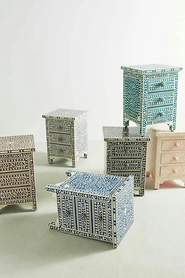 Bone Inlay - Bedside Tables | Nightstands – Luxury Handicrafts