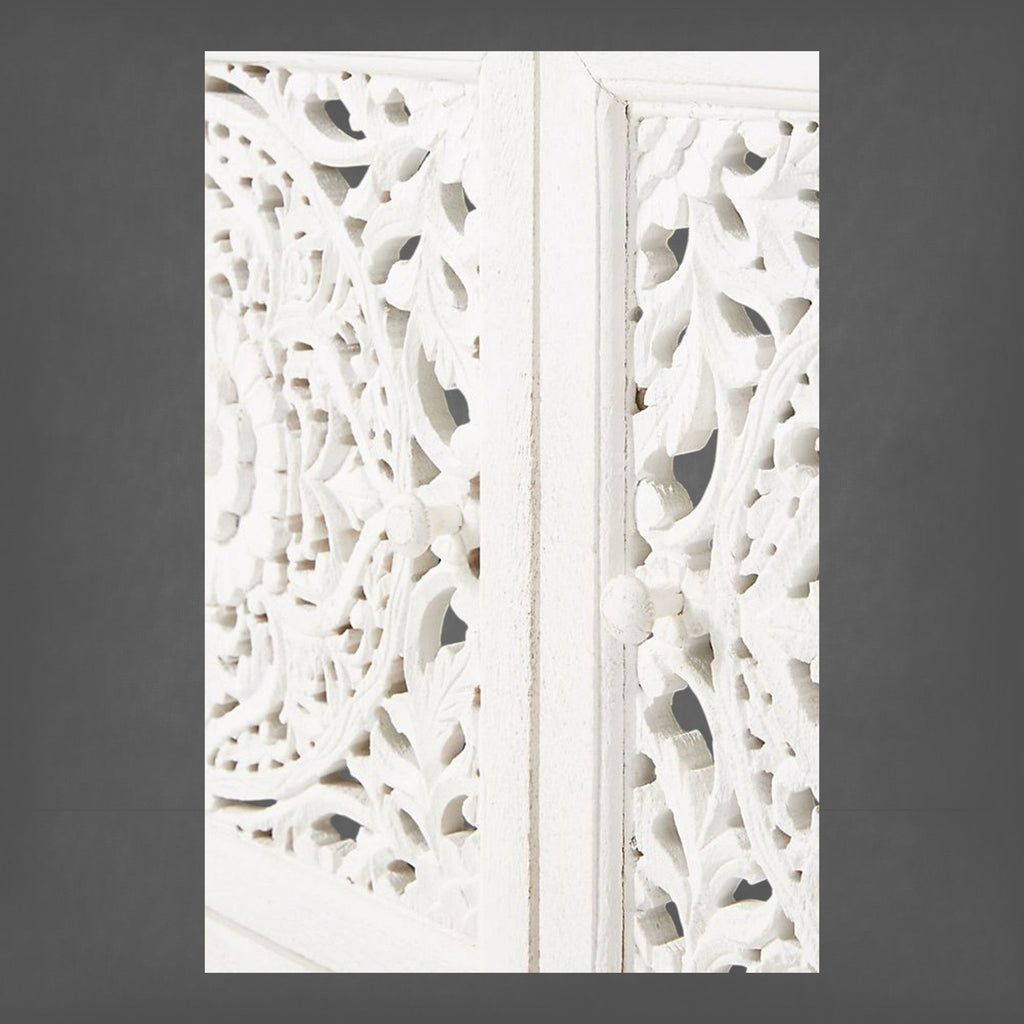 Handcarved Lombok Media Unit 2 Door White – Luxury Handicrafts