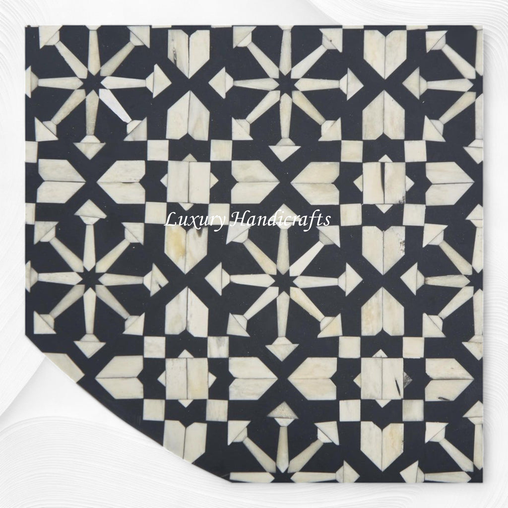 Moroccan Bone Inlay Round Center Table Black – Luxury Handicrafts