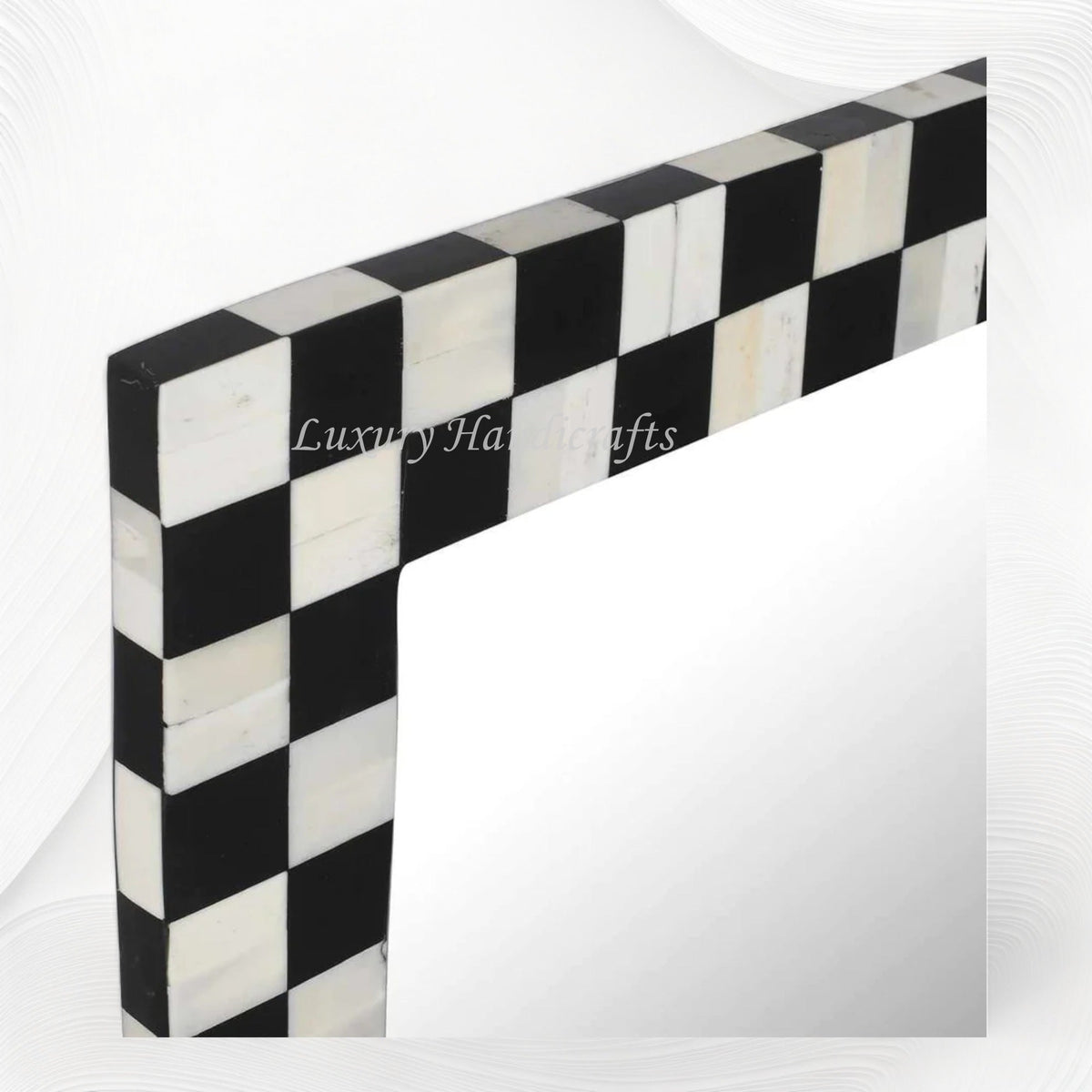 Bone Inlay Checkerboard Mirror Black – luxuryhandicrafts.in