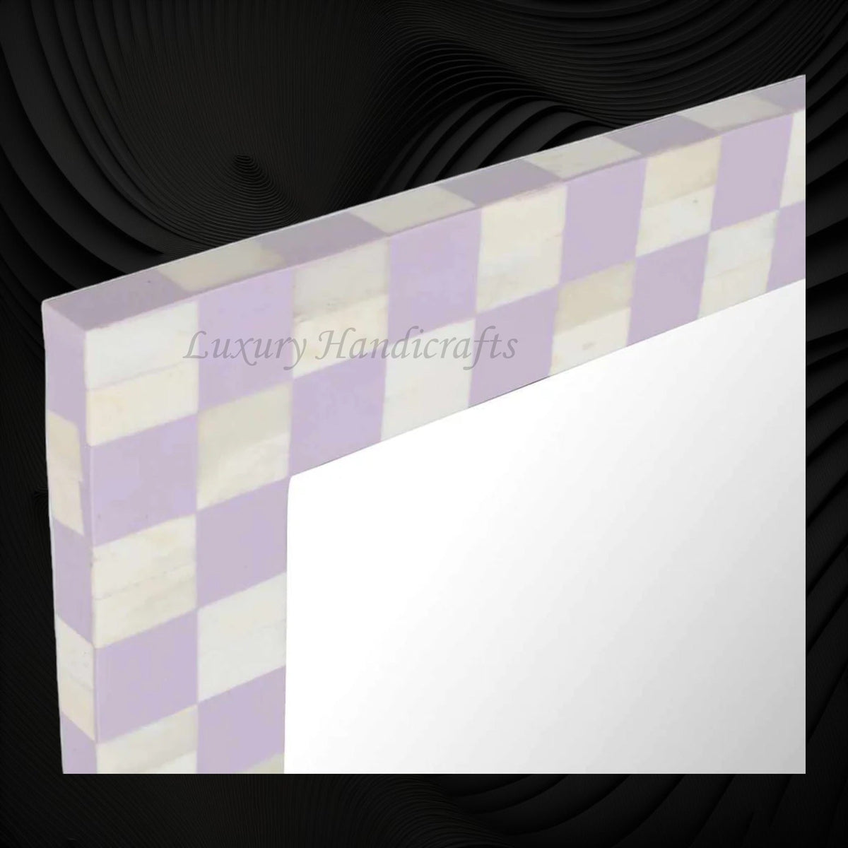 Bone Inlay Checkerboard Mirror Lilac – luxuryhandicrafts.in