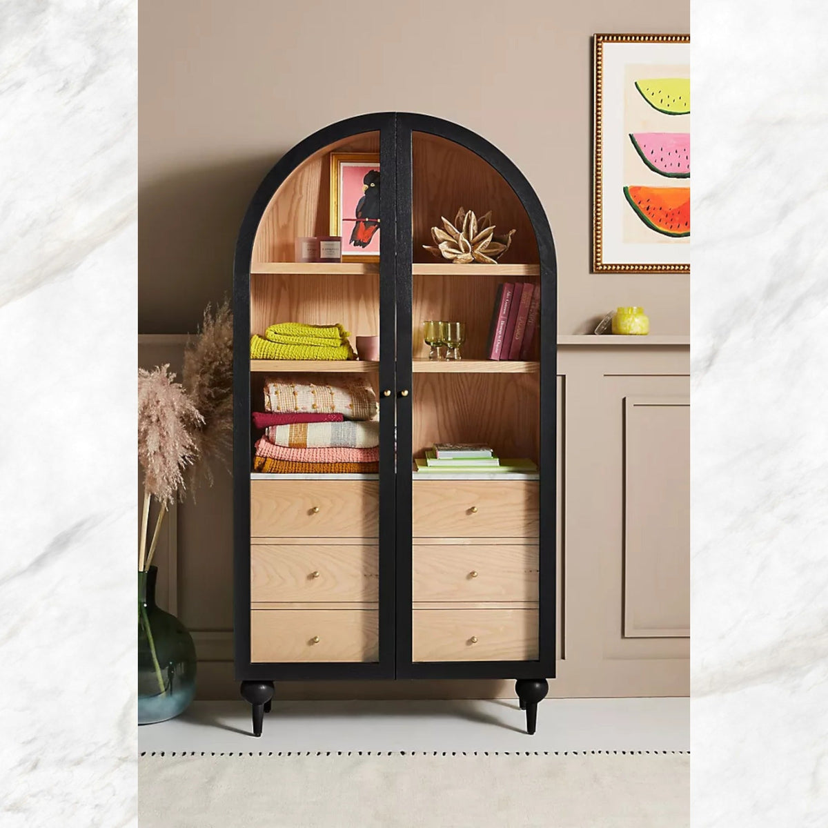 Fern Storage Cabinet Black – Luxury Handicrafts