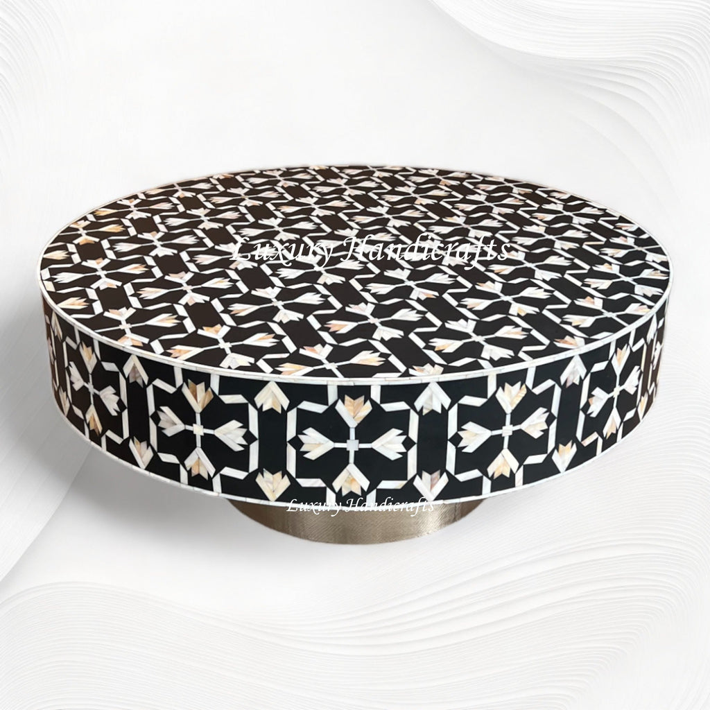 MOP Inlay Lotus Coffee Table Black – Luxury Handicrafts