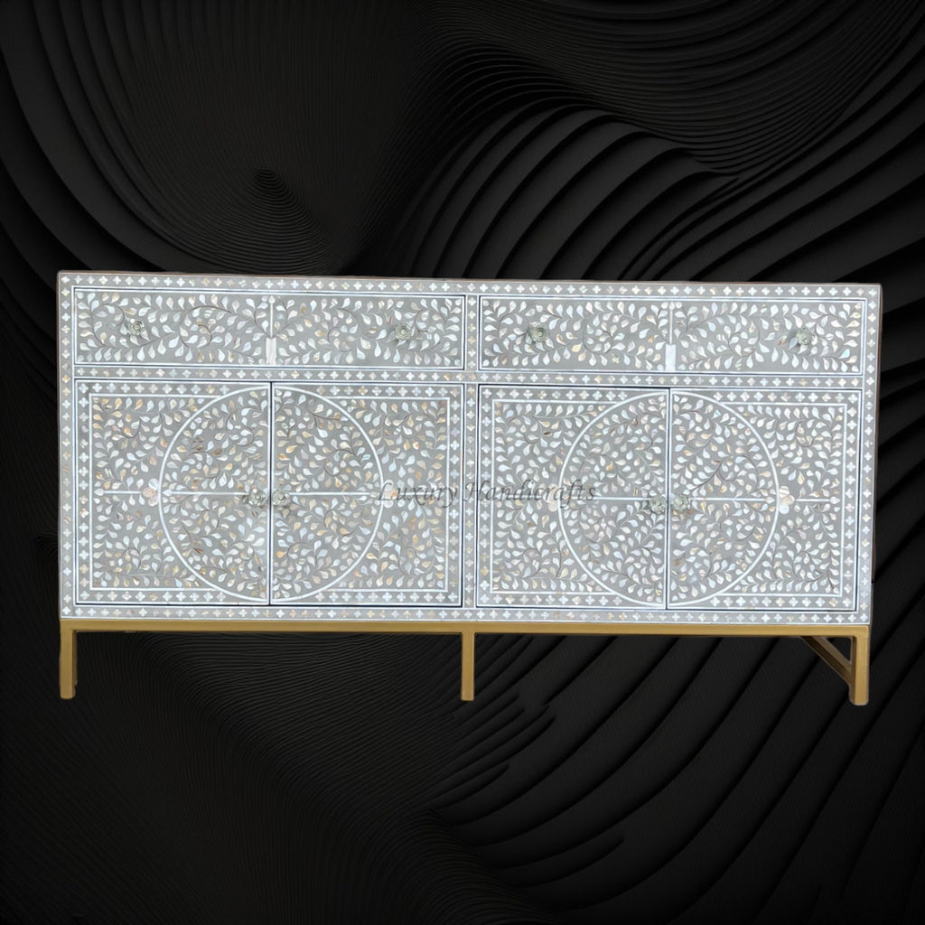 MOP Inlay Scroll Vine Buffet Grey – Luxury Handicrafts