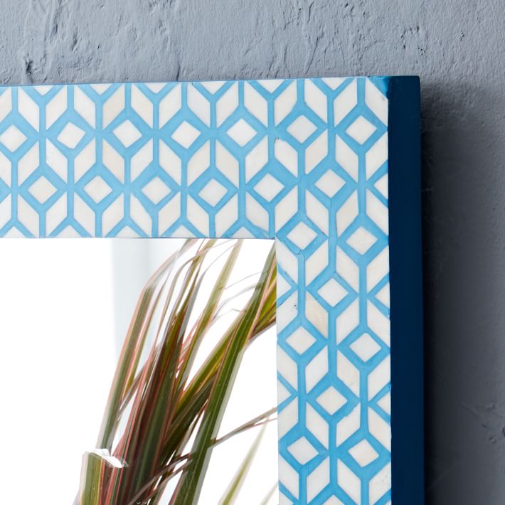 Diamond Bone Inlay Mirror Blue – Luxury Handicrafts