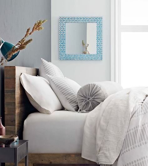 Diamond Bone Inlay Mirror Blue – Luxury Handicrafts