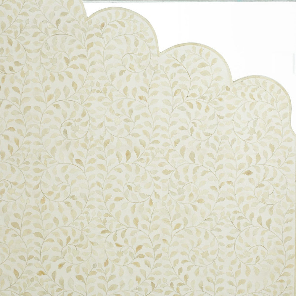 Floral Bone Inlay Headboard White – Luxury Handicrafts