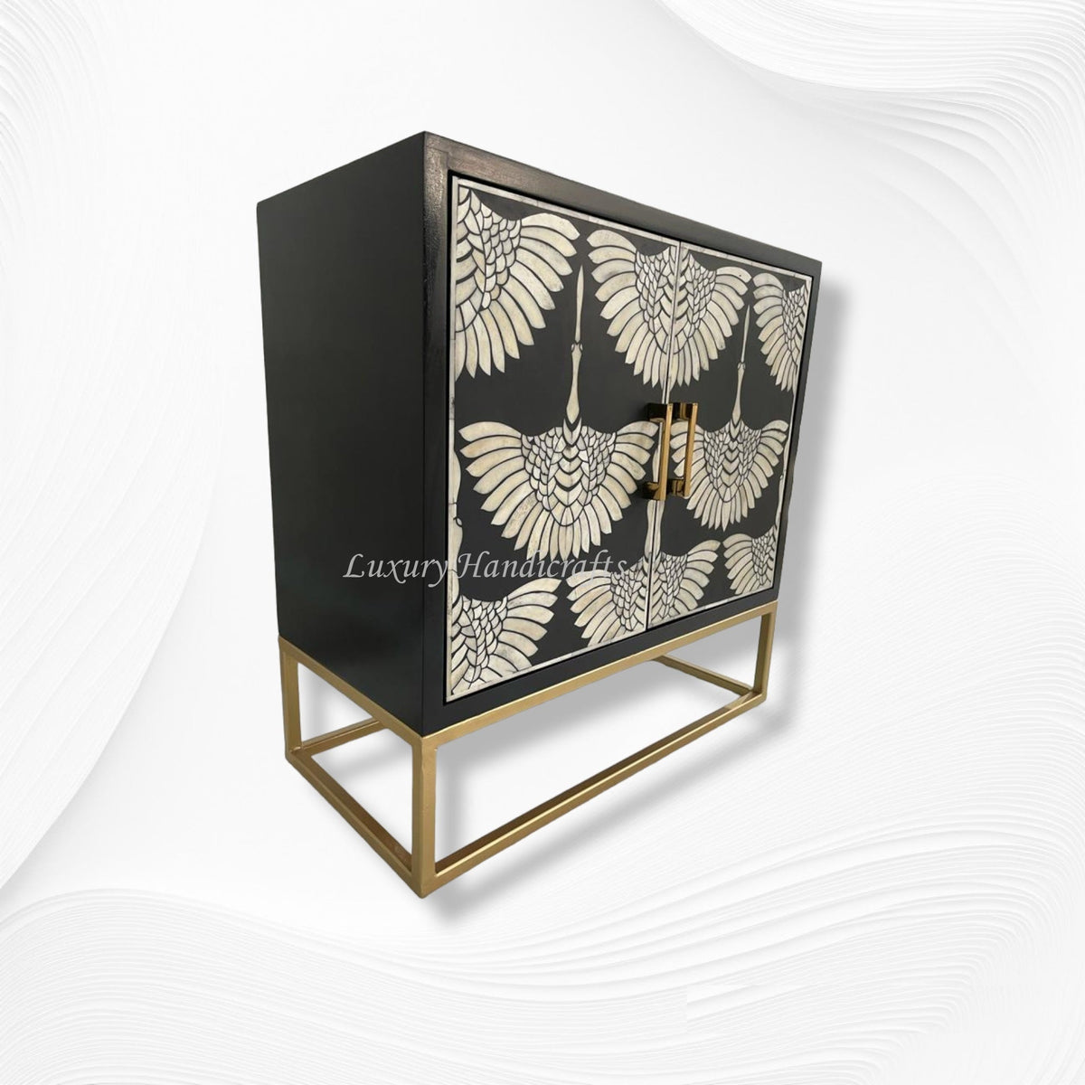 Bone Inlay Swan Cabinet – Luxury Handicrafts